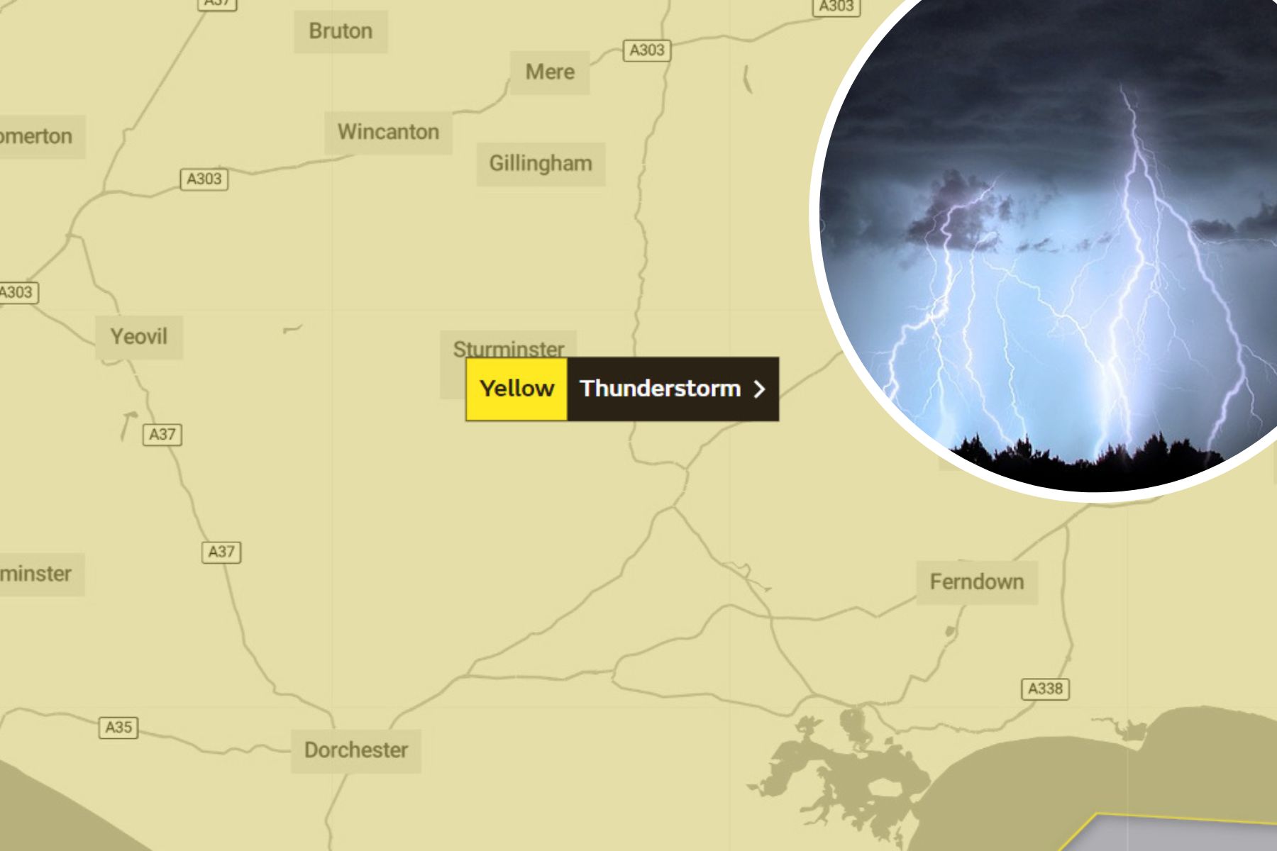 Weather warning for Somerset, Dorset and Wiltshire as thunderstorm ...