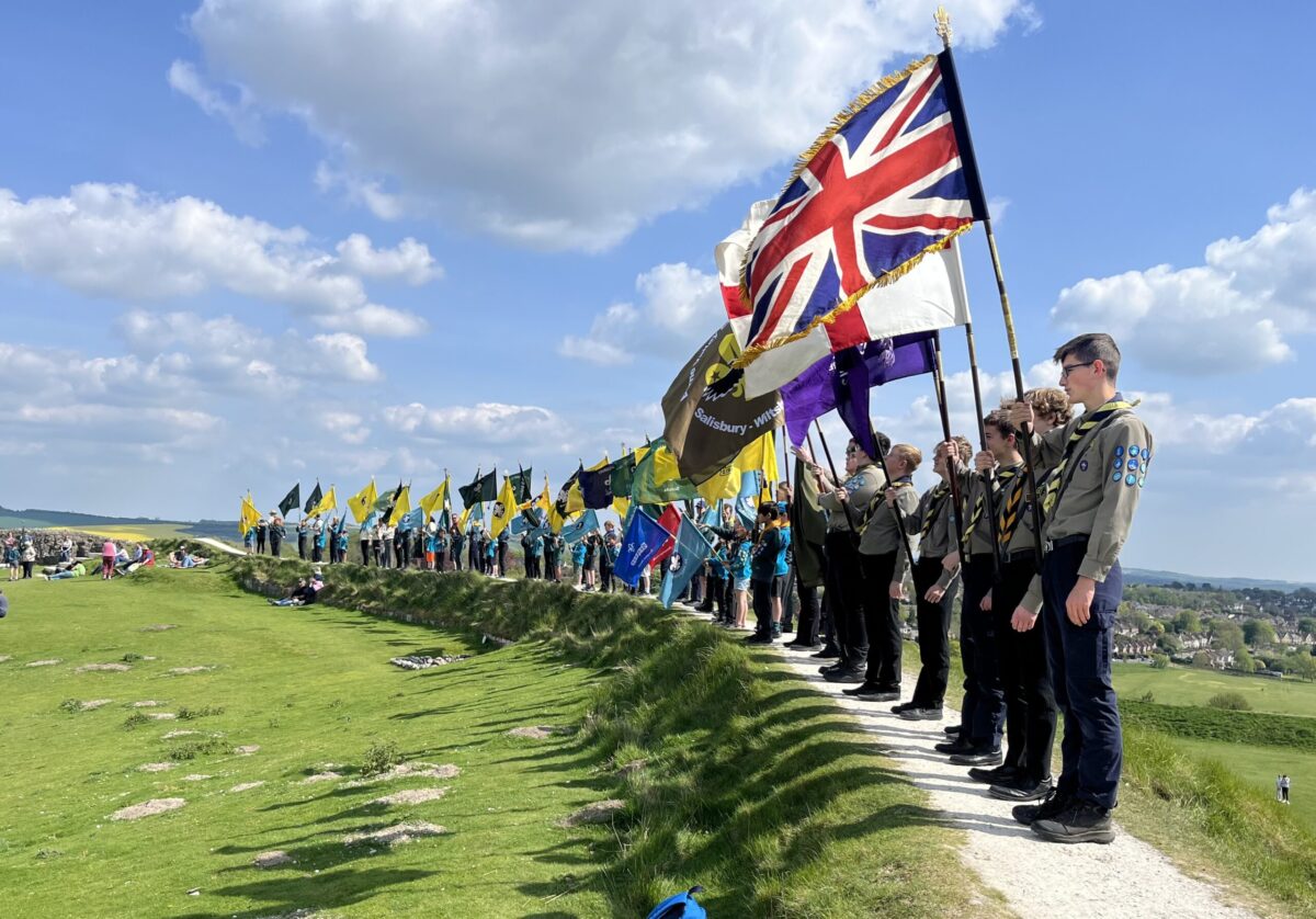 Pictures: Salisbury Scouts raise flags at Old Sarum Castle in St George ...
