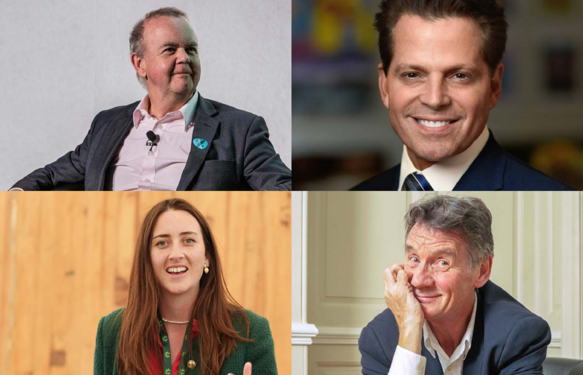 Michael Palin, Ian Hislop, Anthony Scaramucci and Alice Loxton ...